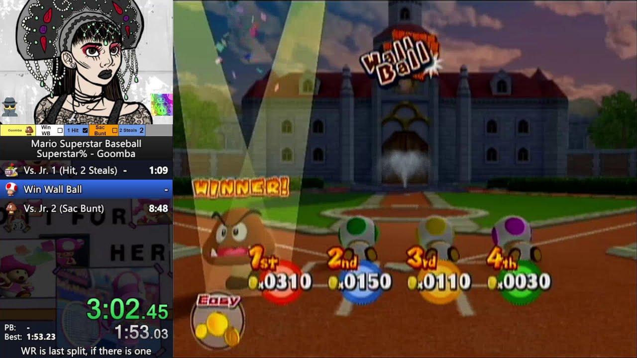 Mario Superstar Baseball - Superstar% Goomba in 4:24.933 (Former WR ...