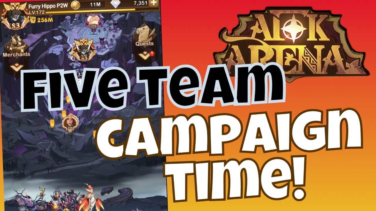 FIVE TEAM CAMPAIGN TIME [AFK ARENA LIVE] - YouTube