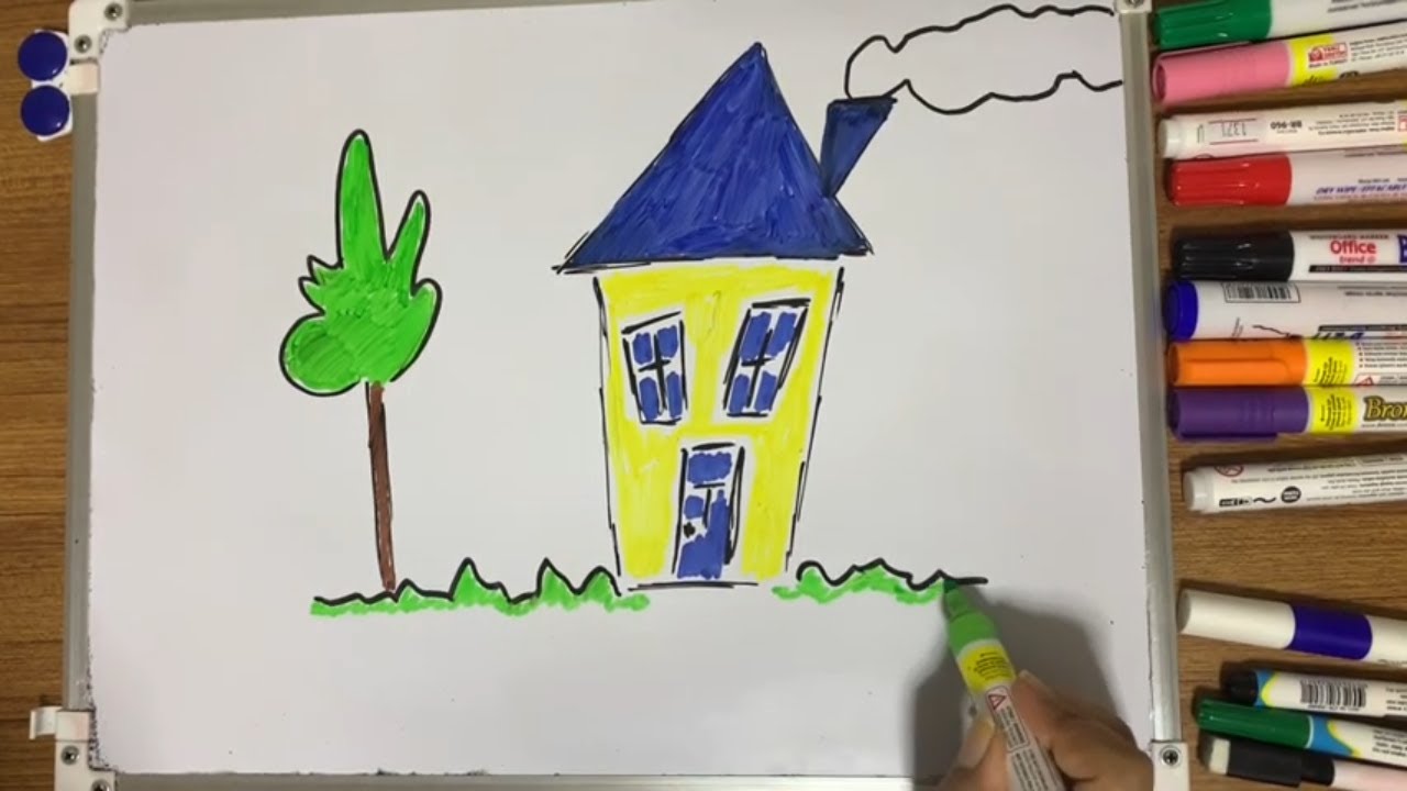 Şirin ev şəkli çəkmək - ev sekli cekmek - YouTube