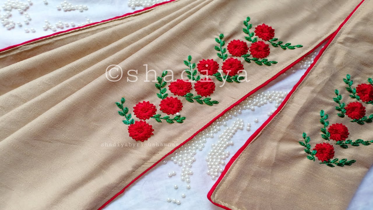Border embroidery design for saree|hand embroidery on saree border ...