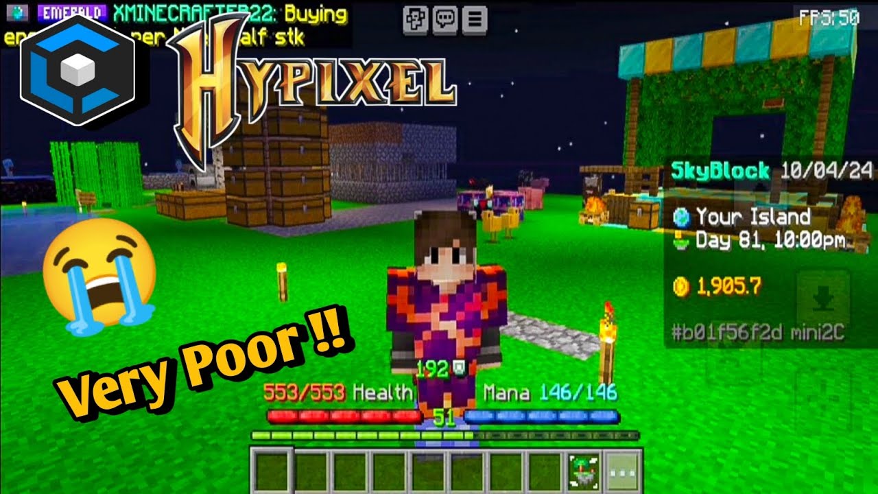 I Am Very Poor On This Fake Hypixel Server | Crafters MC Skyblock ...