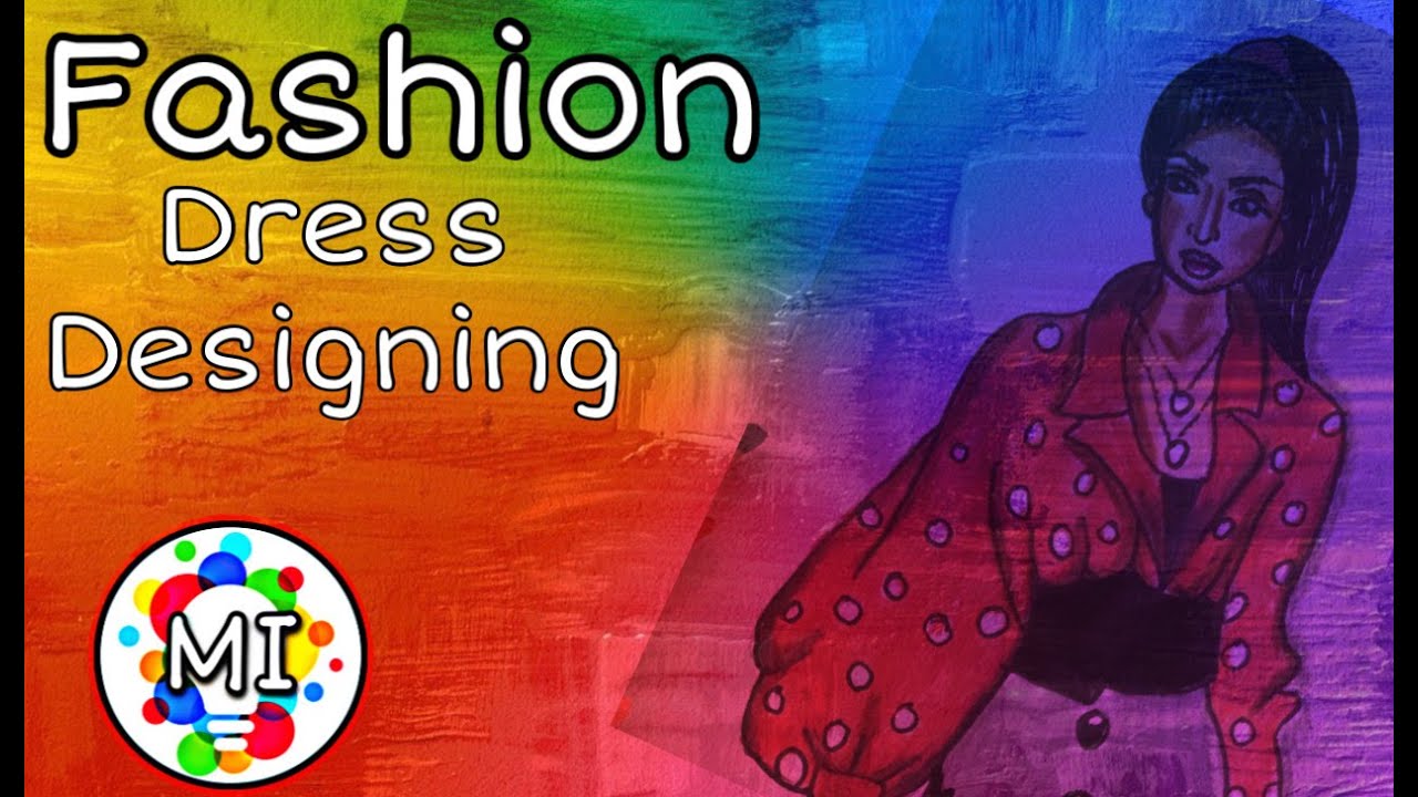 Fashion Dress Designing Drawing Tutorial | Using Pencil Colors - YouTube