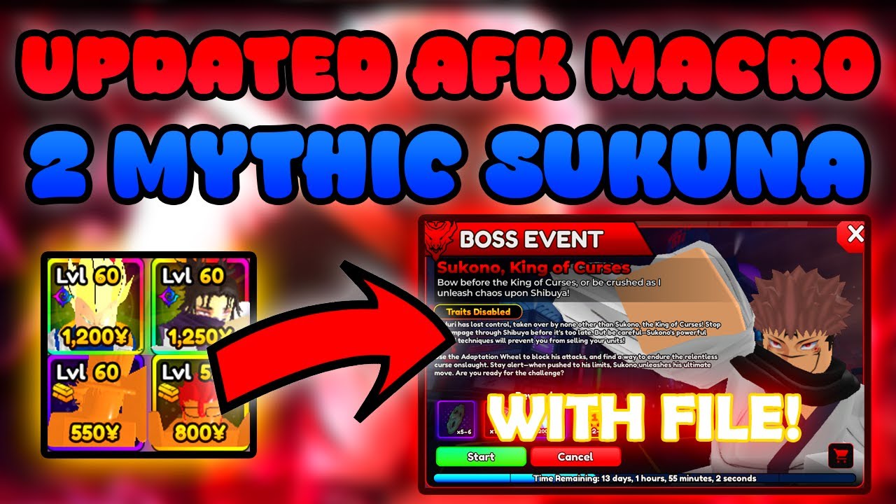 [NEW] SUKUNA BOSS EVENT 2 MYTHICS EASY MACRO | ANIME VANGUARDS - YouTube