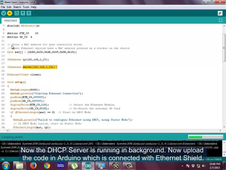 Using DHCP Mode with Arduino and Ethernet Shield - YouTube