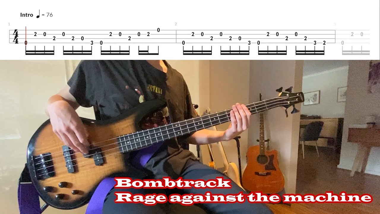 Bombtrack - Rage against the machine - Bass cover + Tabs - YouTube