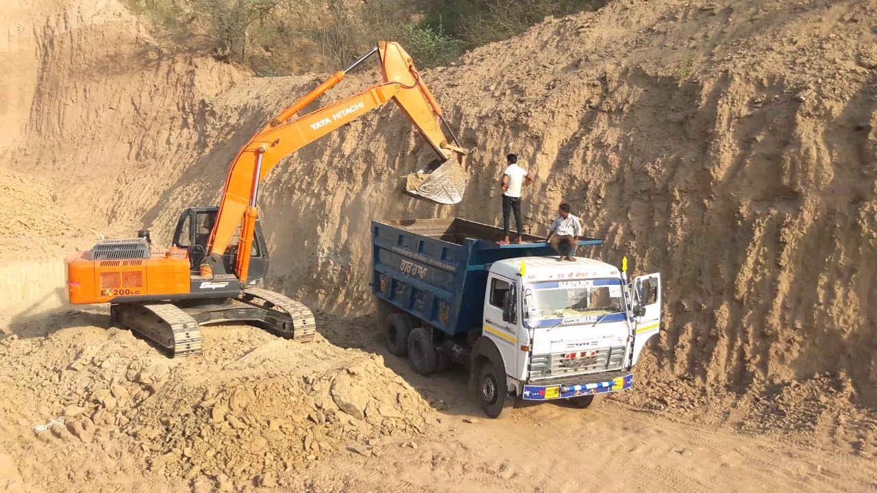 Amazing Work By Tata Hitachi Poclain Machine Mud Loading in Truck Super ...