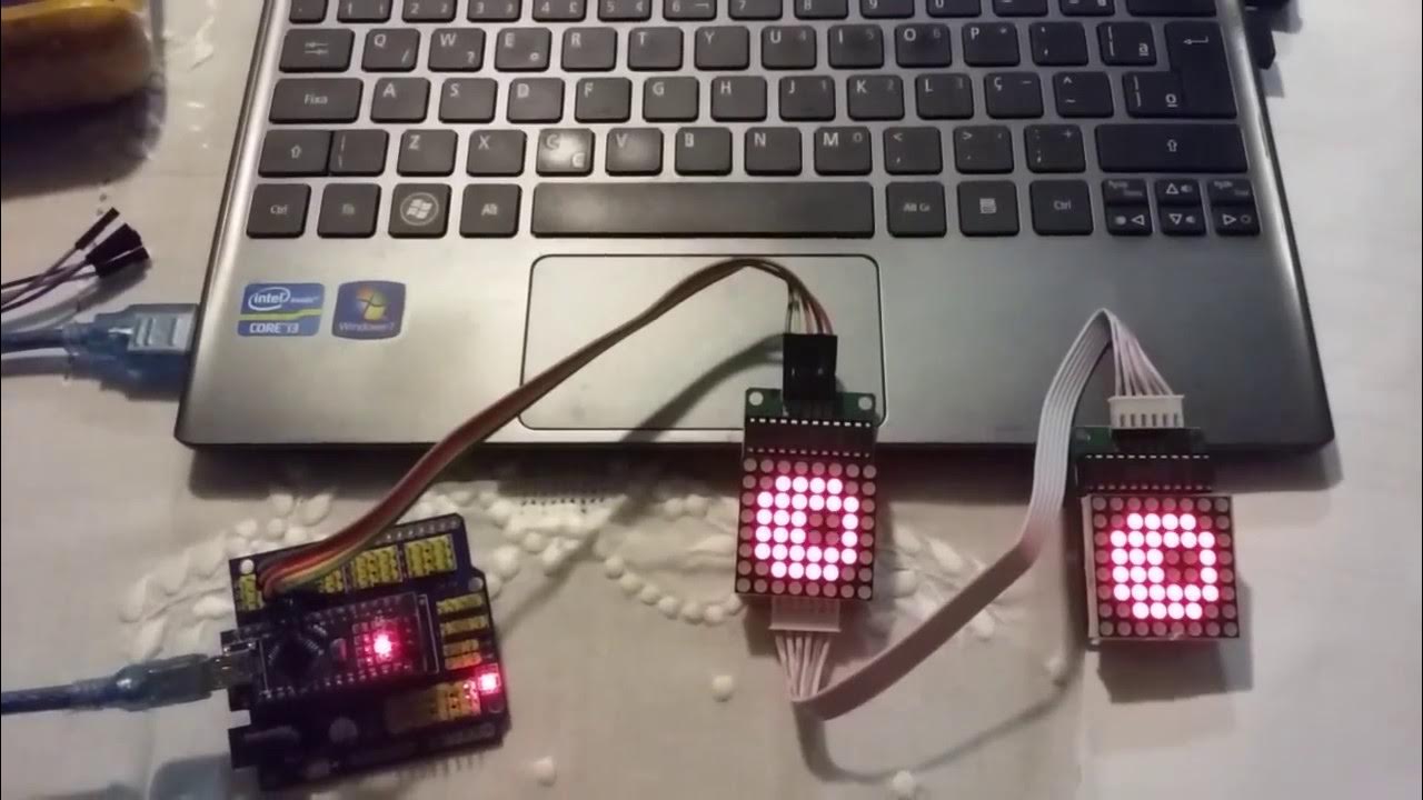 Arduino Nano Banggood + MAX7219 LED Dot Matrix - Robot Eyes - YouTube