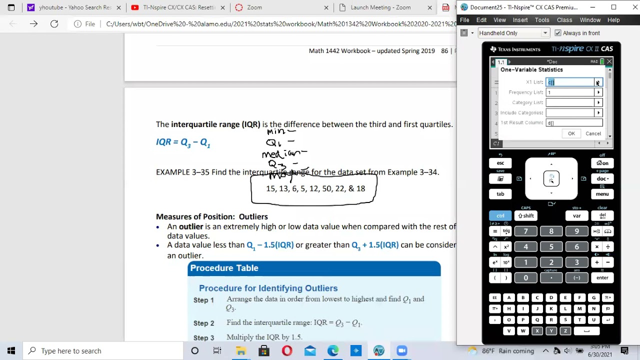 How To Find 5 Number Summary Sec 3 3 Using TI Nspire YouTube How To Find 5 Number Summary Sec 3 3 Using TI Nspire YouTube