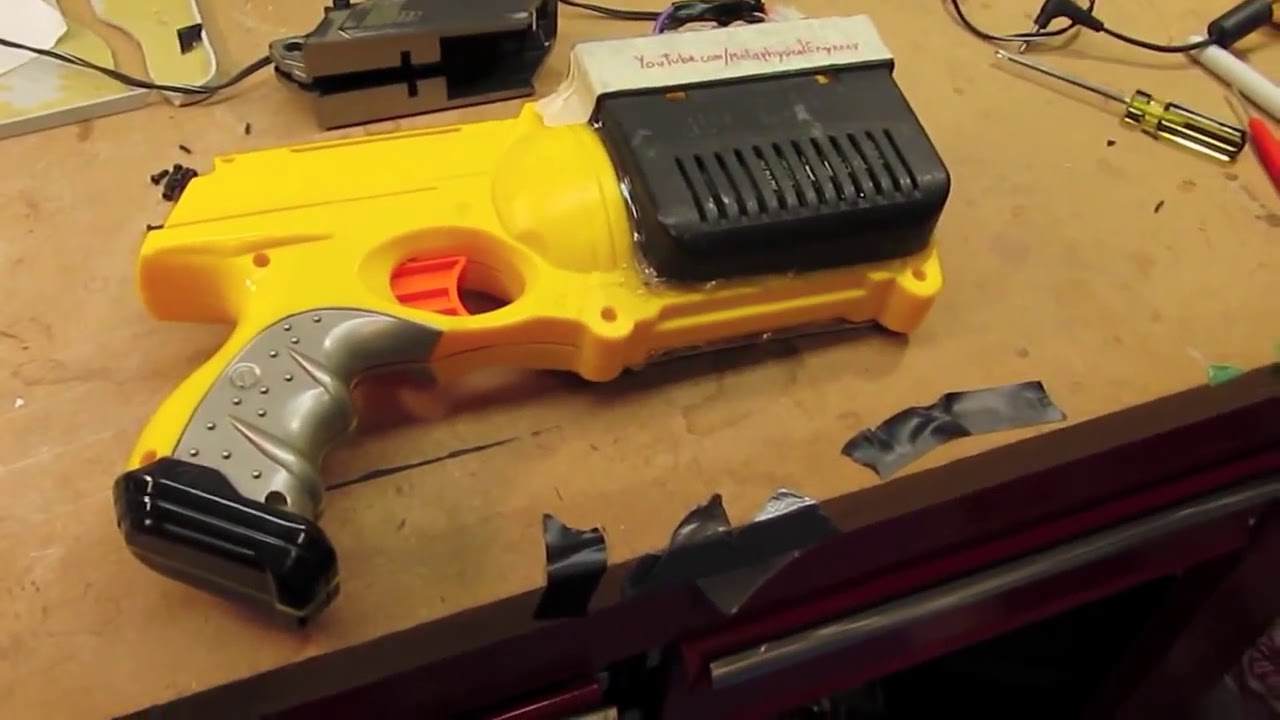 I Built a Ray Gun Prop out of a Nerf Maverick and an Old Strobe Light ...