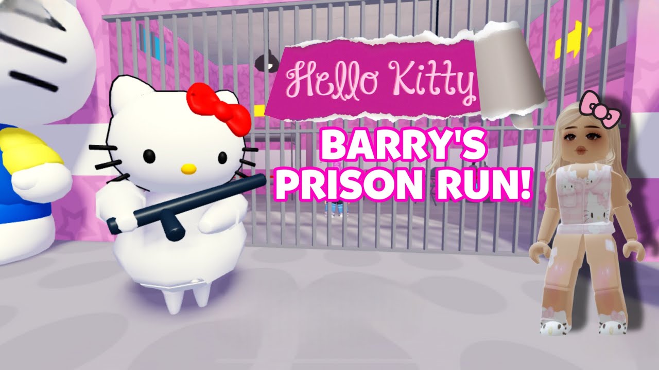 HELLO KITTY BARRY'S PRISON RUN! | OBBY ROBLOX GAMEPLAY - YouTube