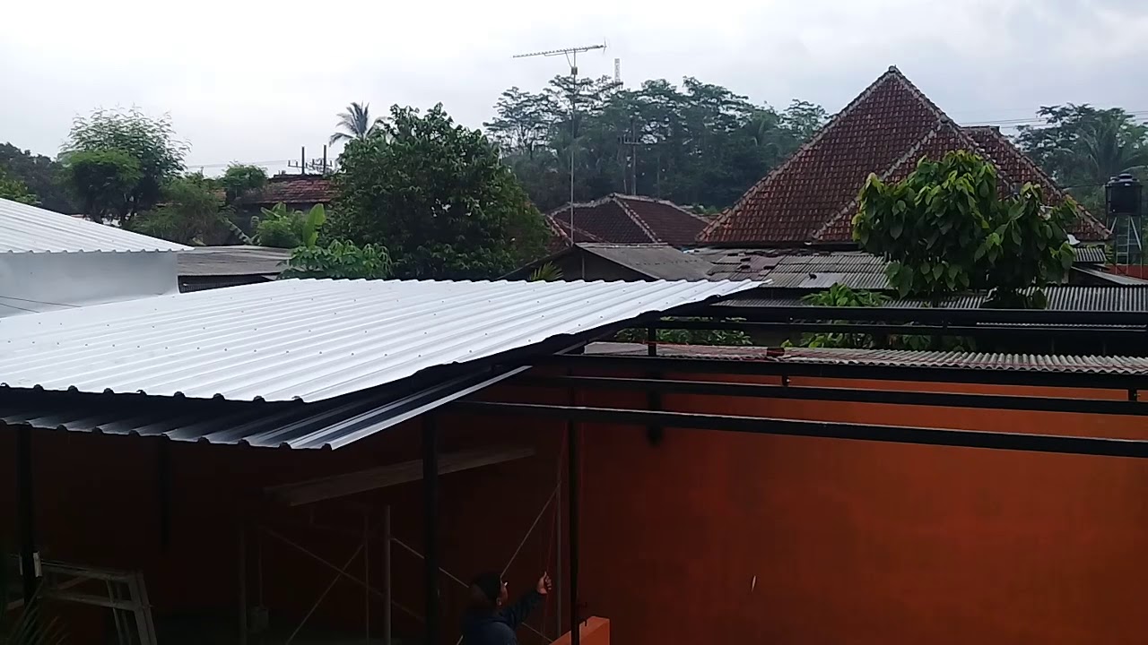 Kanopi atap spandek sistem geser buka tutup#BengkelLasRizki77Selorejo ...