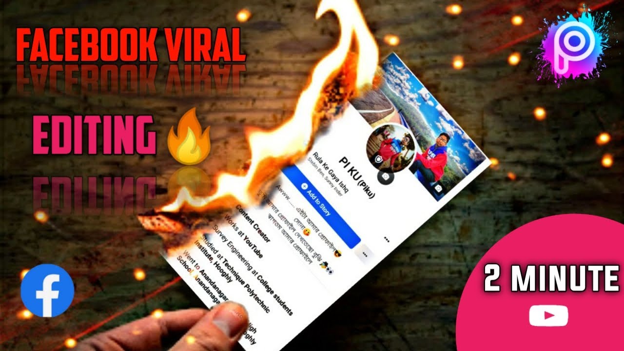 Fire Burning Facebook Profile Picture | Picsart Editing // New Viral ...