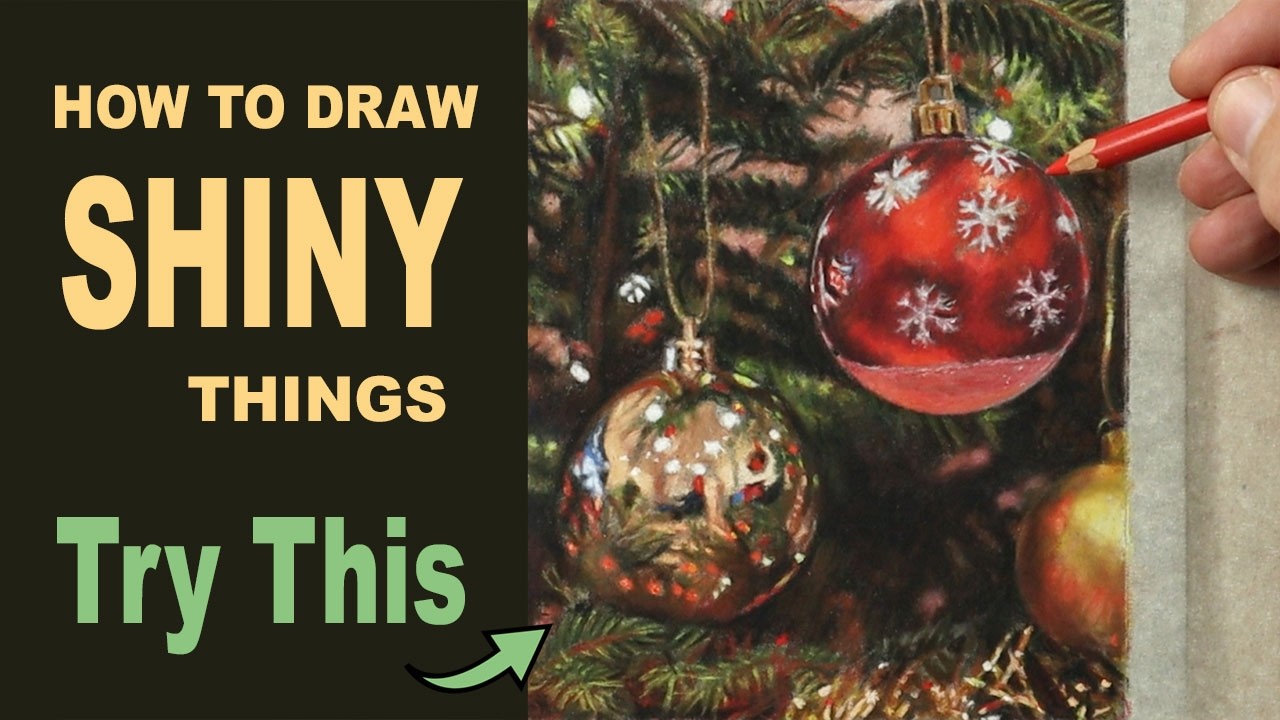 Pastel painting Tutorial | Painting Shiny things... Christmas Baubles ...