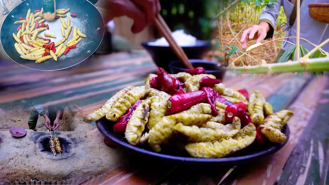 Wild worms are scary but delicious to eat - Phải mạnh mẽ lắm mới dám ăn ...