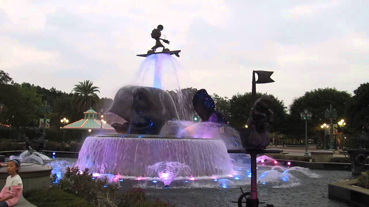 Disney fountain at Hong Kong Disneylad - YouTube