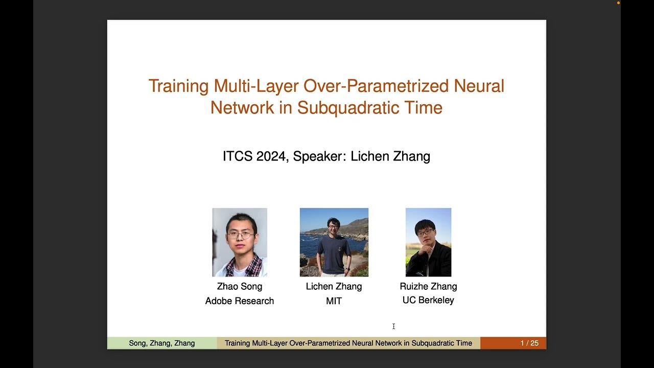 Training Multi-Layer Over-Parametrized Neural Network in Subquadratic Time - YouTube