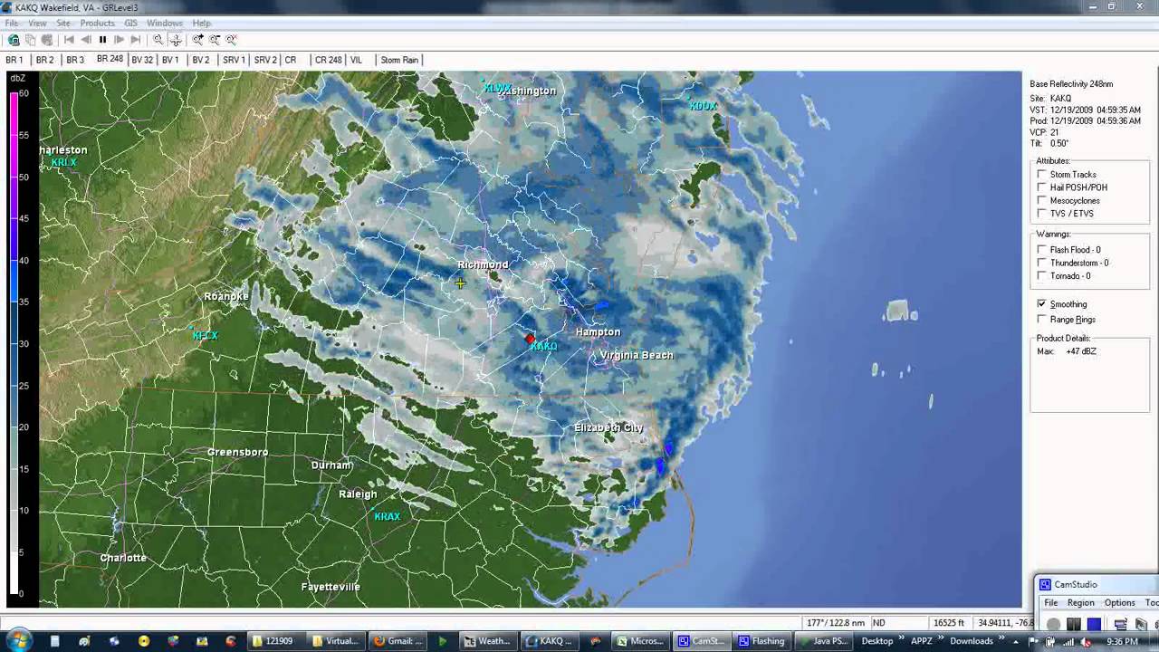 December 09 Snow Storm Radar Richmond VA - YouTube