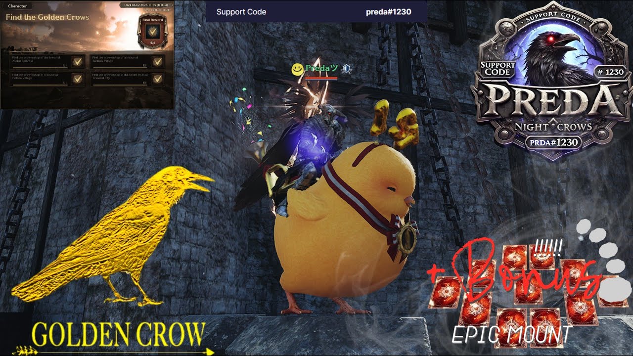Where can I find the GOLDEN CROW in NIGHT CROWS ? ! Bonus: EPIC MOUNT ...