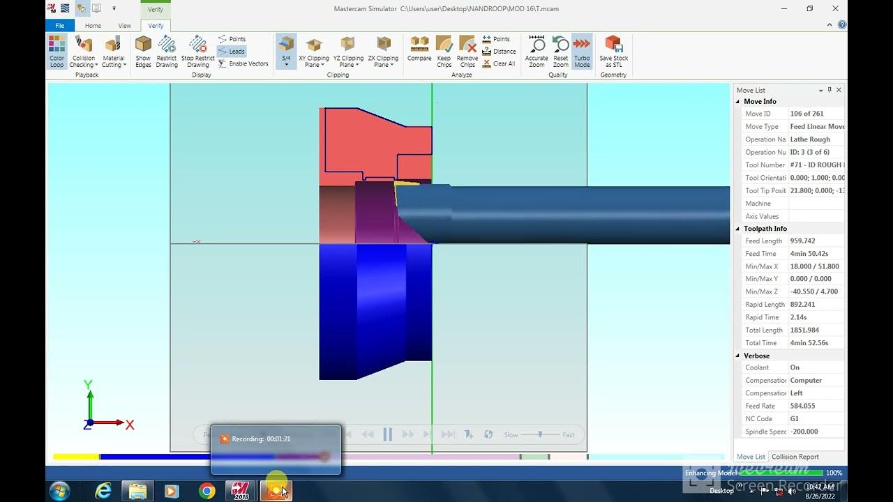 mastercam CNC late simulation program - YouTube