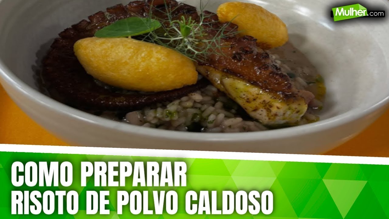 Como preparar Risotto de Polvo Caldoso com Suflê Frito de Parmesão ...