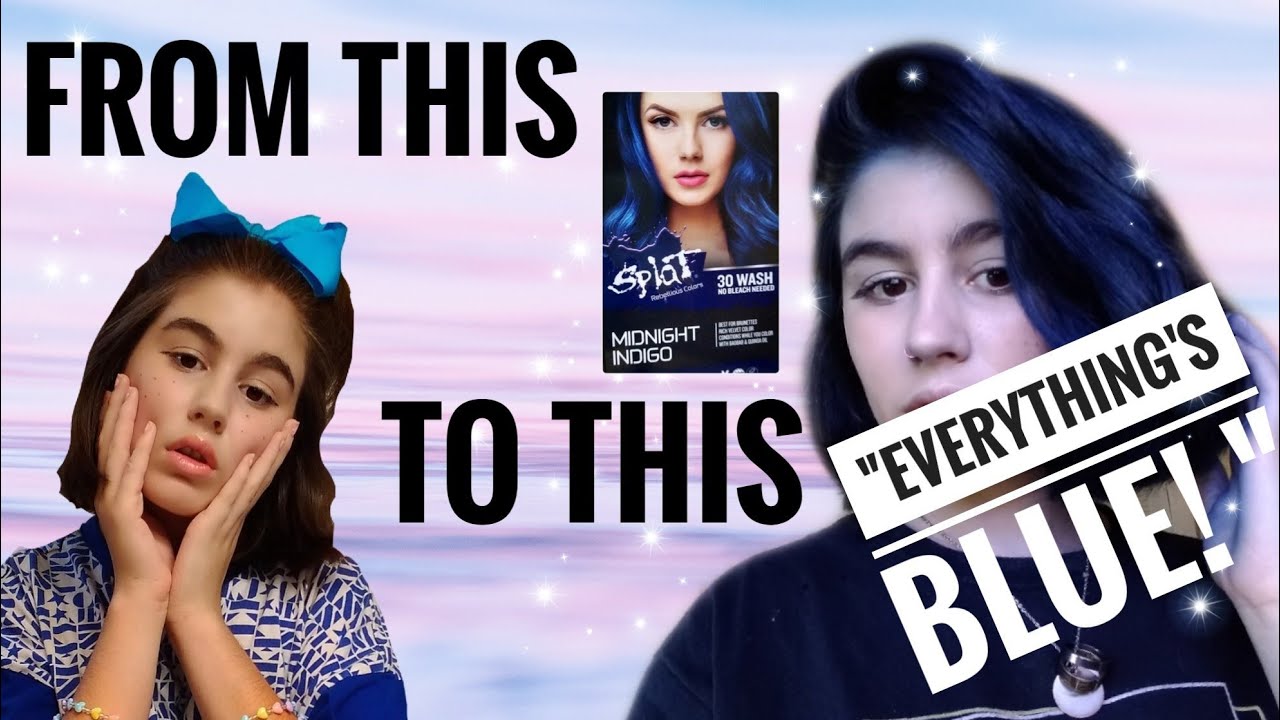 SPLAT MIDNIGHT INDIGO Hair dye on light brown hair EVERYTHING'S BLUE ...