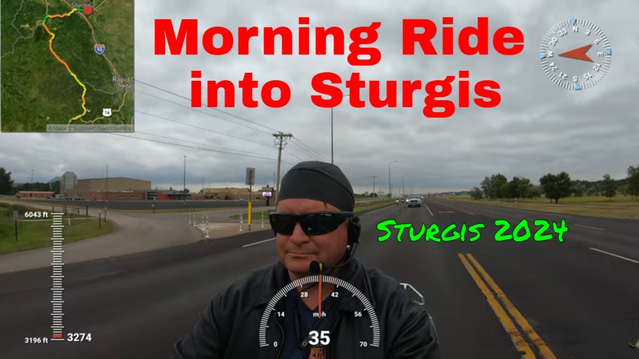 Morning Motorcycle Ride into and through Sturgis - YouTube