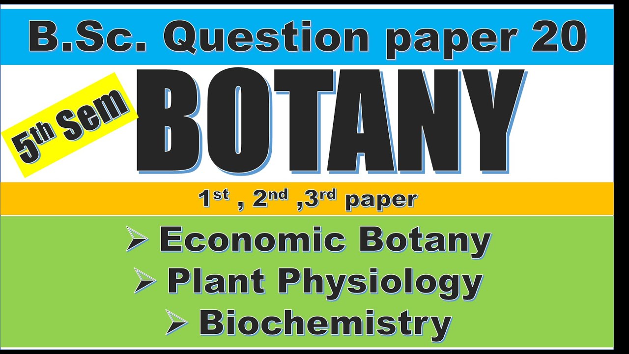 Bsc 5th sem botany question paper 2019 | bsc question paper | exam idea ...