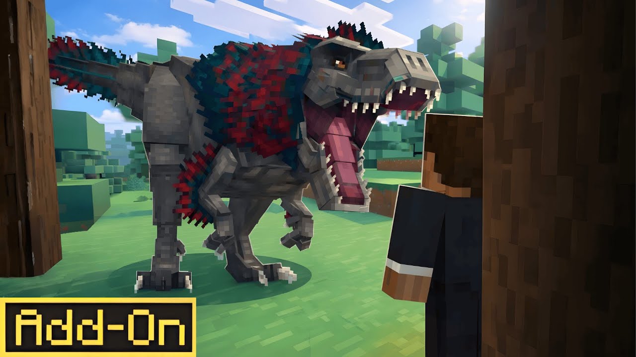 🔥 BEST DINOSAUR MOD for Minecraft Bedrock - DINOSAUR HUNTER Addon ...