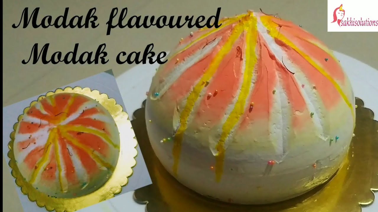 Modak flavored modak cake/ बाप्पासाठी मोदक केक / मोदक केक ...