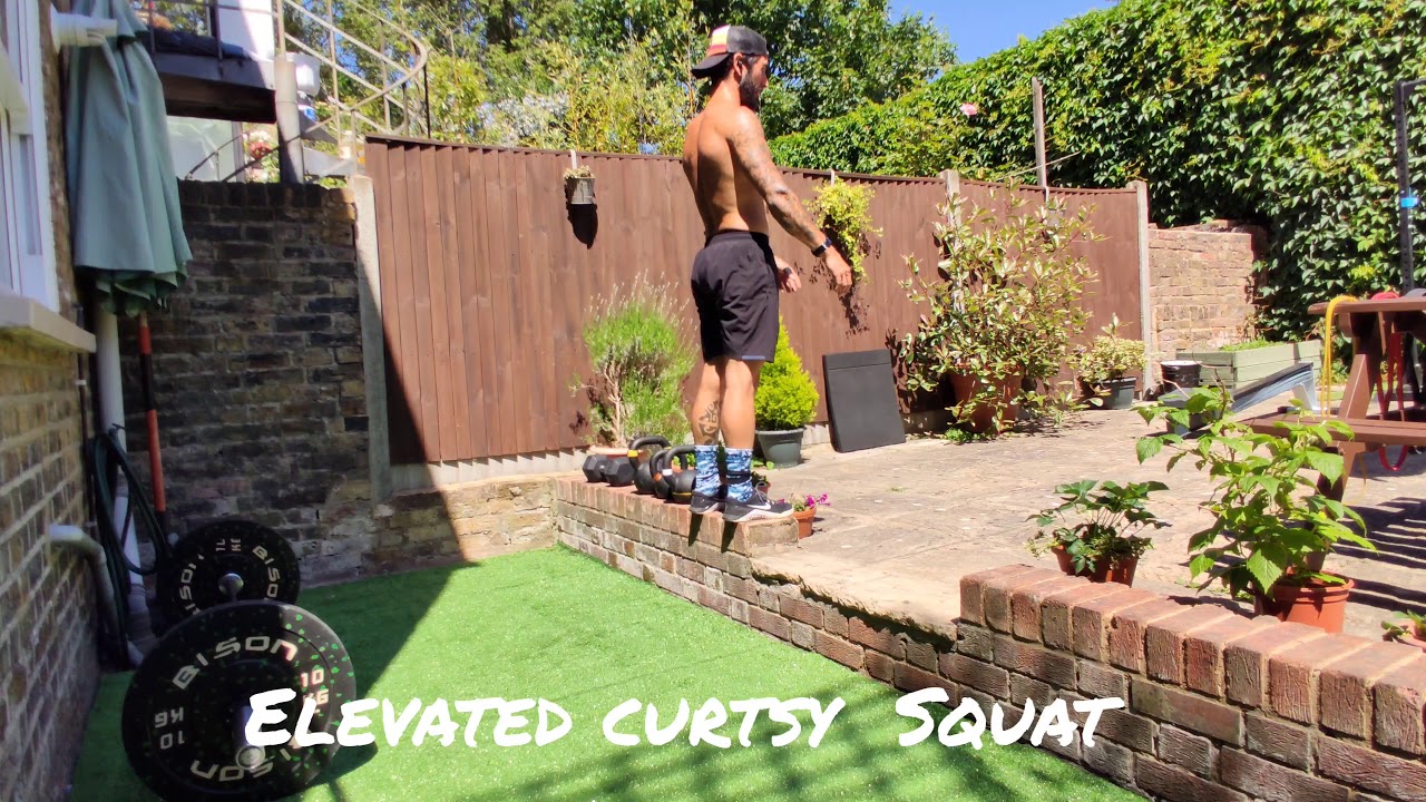 Elevated Curtsy Squat - YouTube