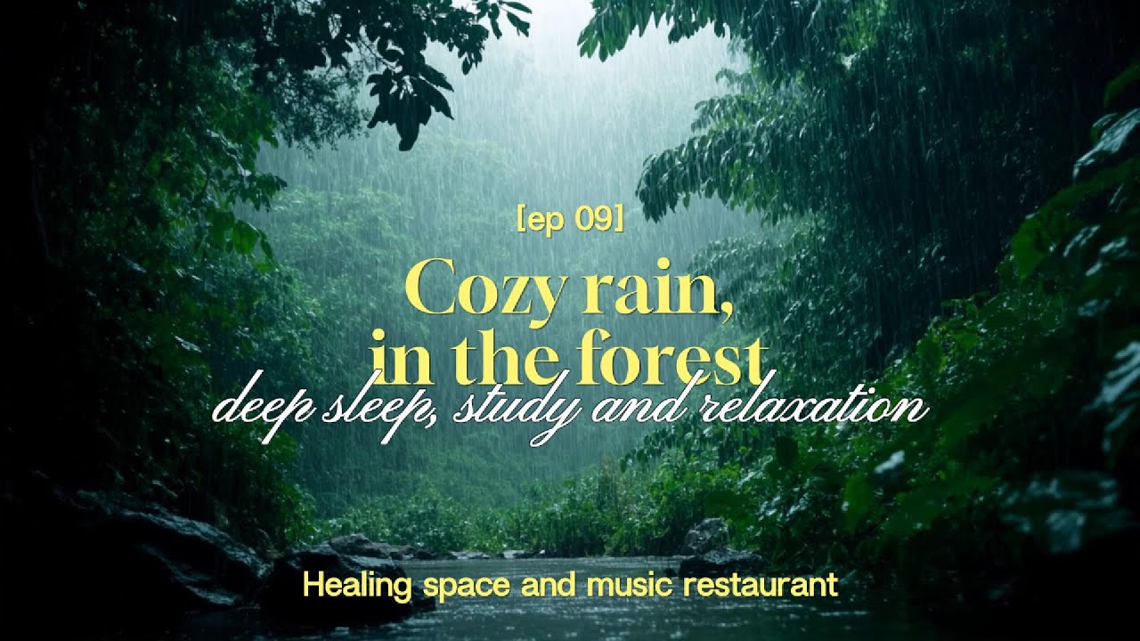 숲 속을 가득 적시는 아늑한 빗소리🌲 Cozy rain in the forest - deep sleep, study and ...