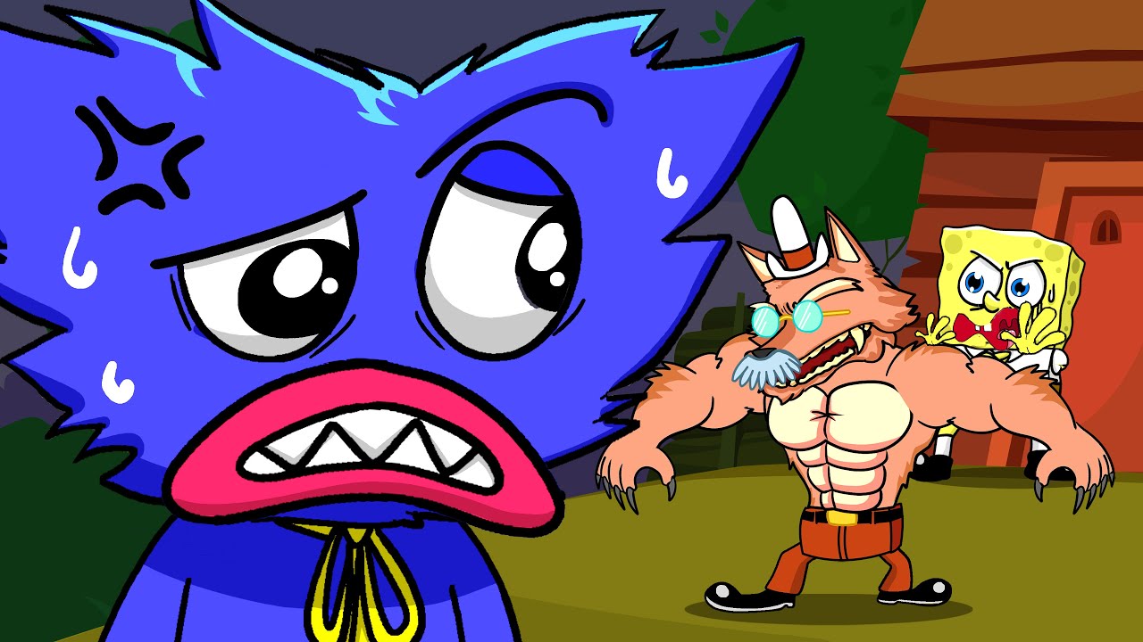 HUGGY WUGGY IS SO SAD WITH SPONGEBOB WOLF! Poppy Playtime Animation ...