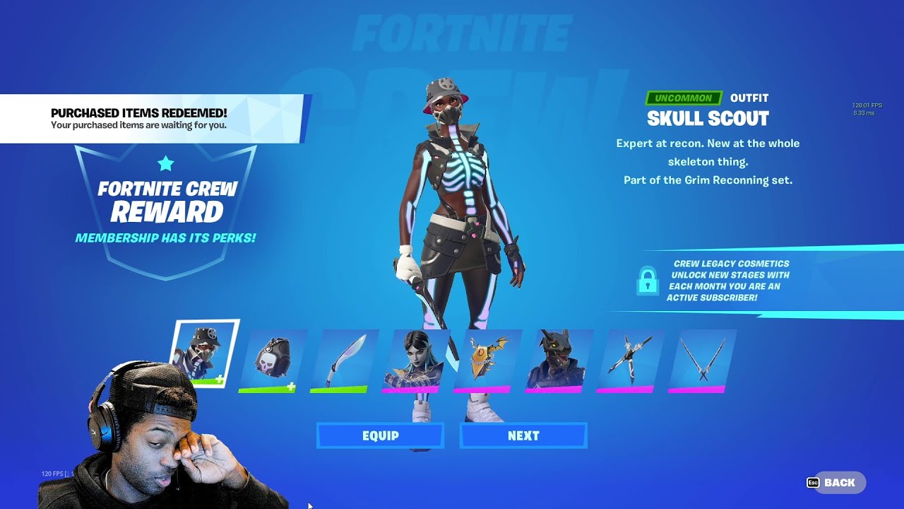 SKULL SCOUT (Crew Pack) Skin & RECONNER'S RECKONING AXE GAMEPLAY ...