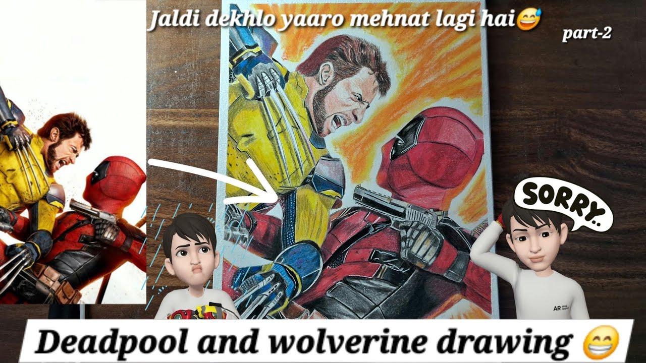 Deadpool and wolverine drawing 🗿/easy character drawing 🗿 - YouTube
