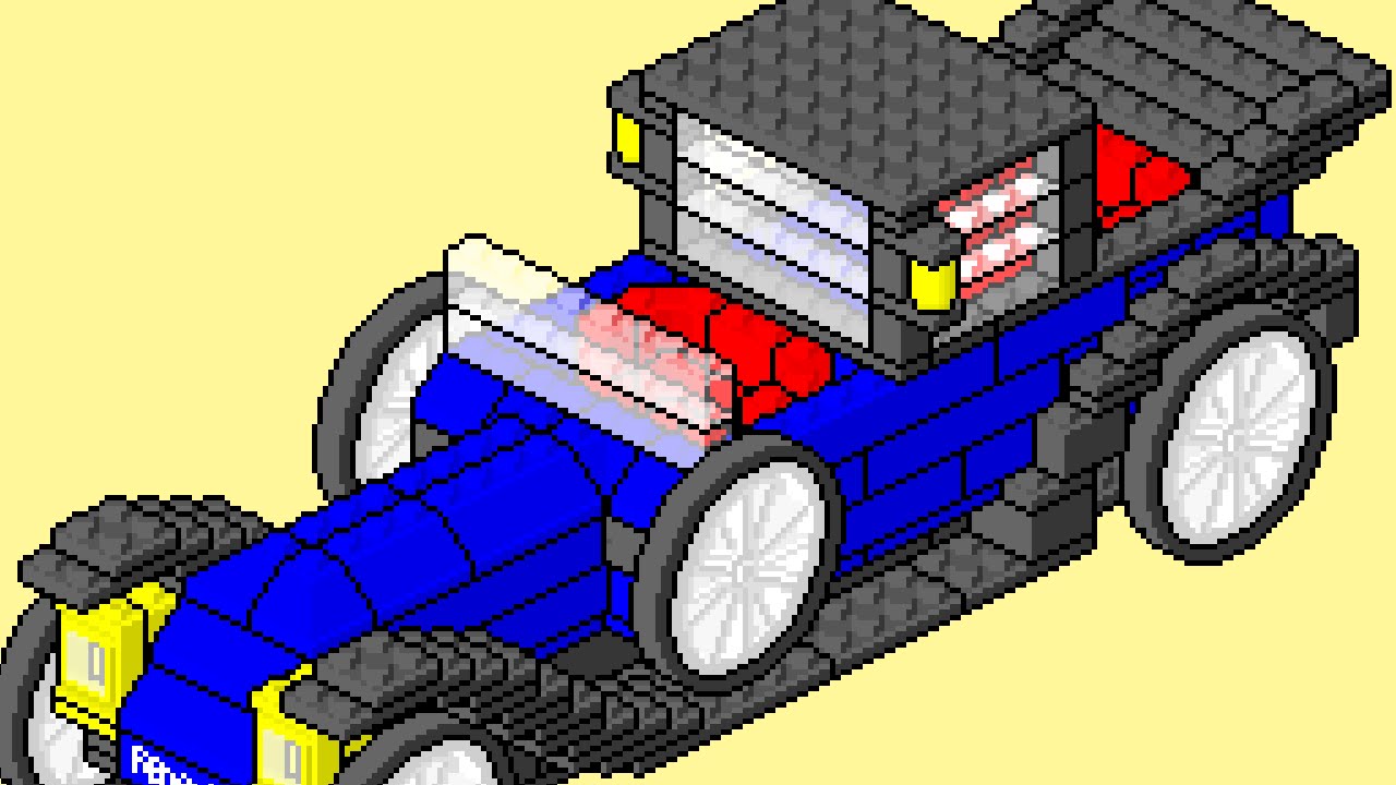LEGO instructions pixel art movie: 391 1926 Renault - YouTube