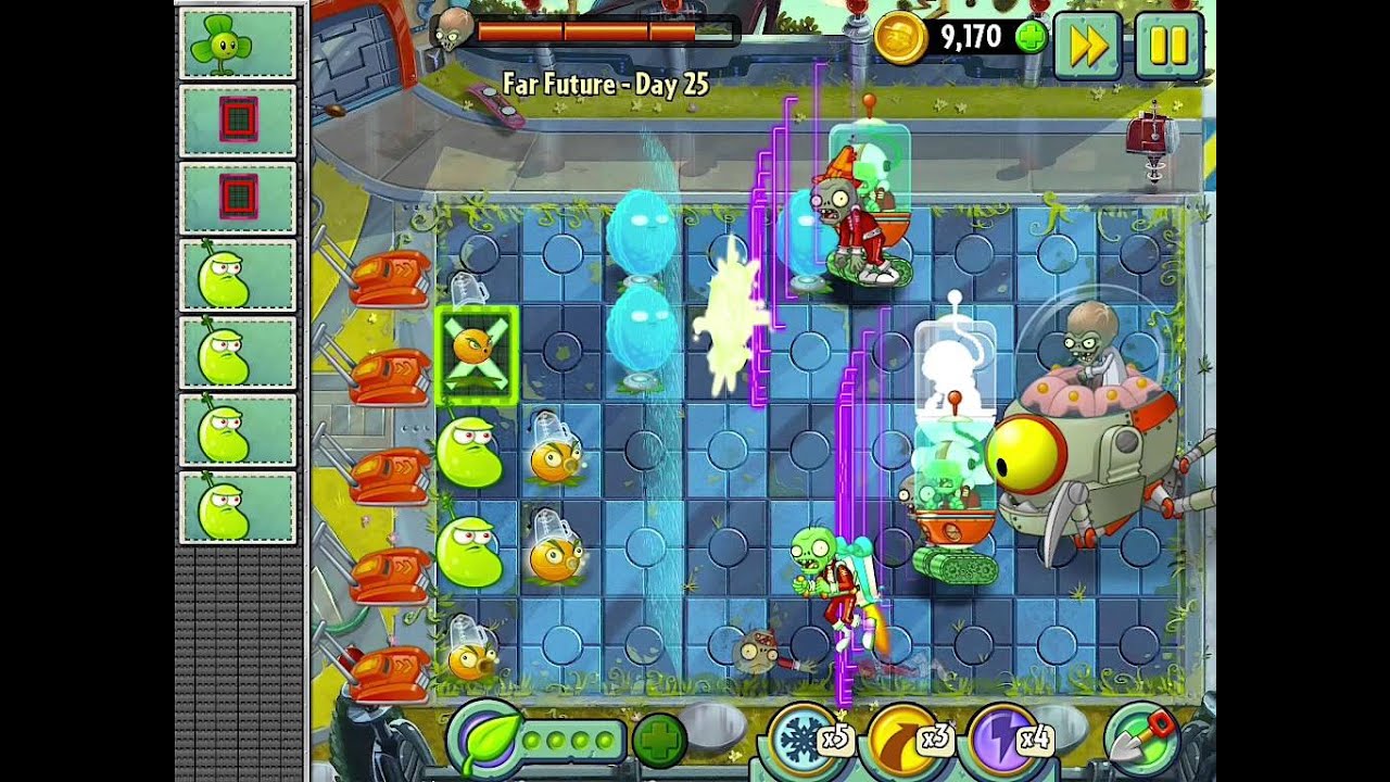 Defeat dr zomboss in Future pvz2 - YouTube