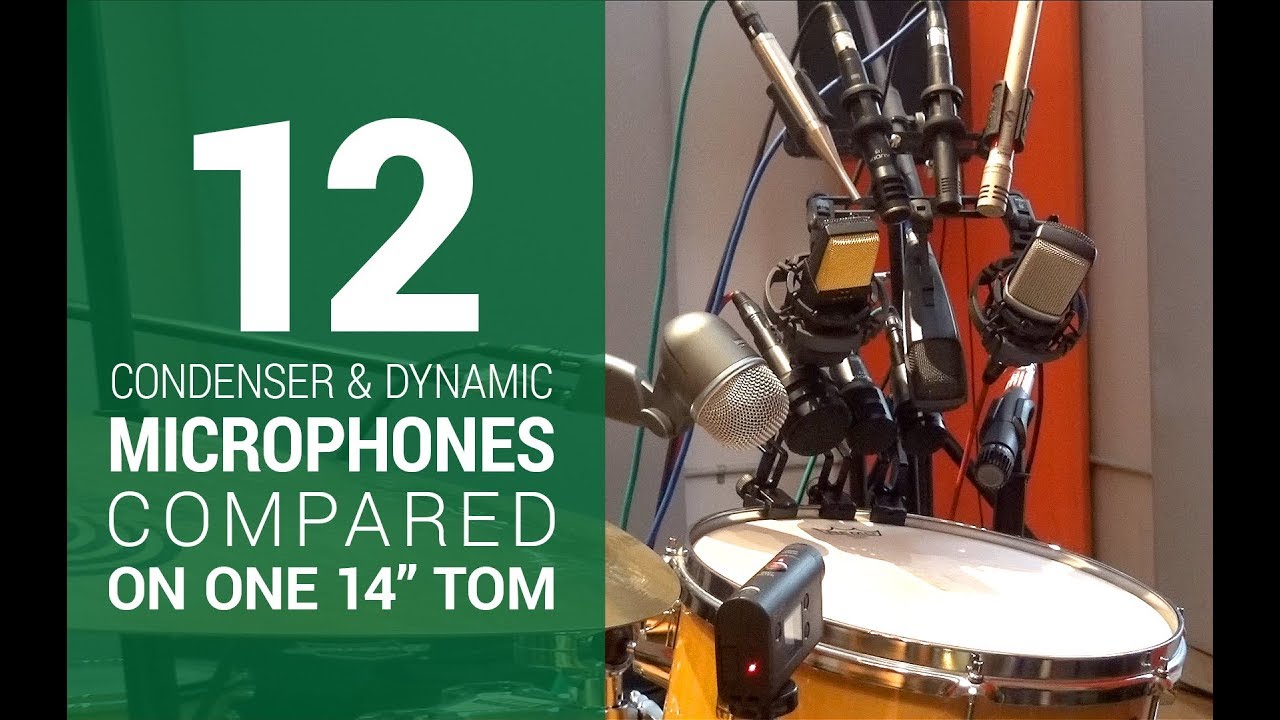 12 microphones on 14" tom audio-technica AT4041 Shure SM57 81 AKG ...