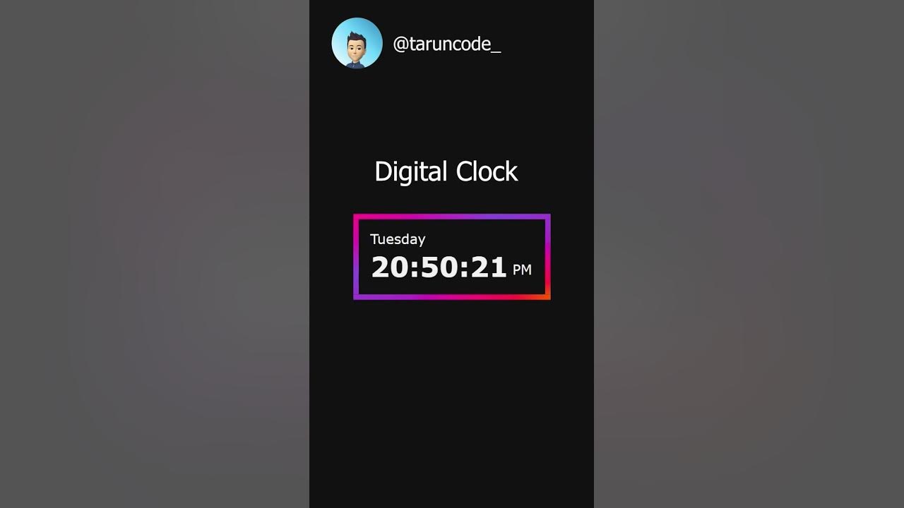 Digital Clock Using Html Css Shorts Coding Htmlcss Css Htmlcsstutorial Youtube