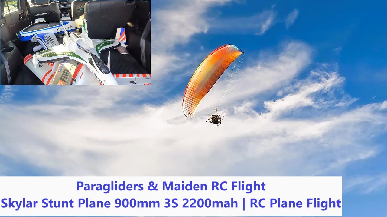 Paragliders & Maiden RC Flight - Skylar Stunt Plane 900mm 3S 2200mah ...