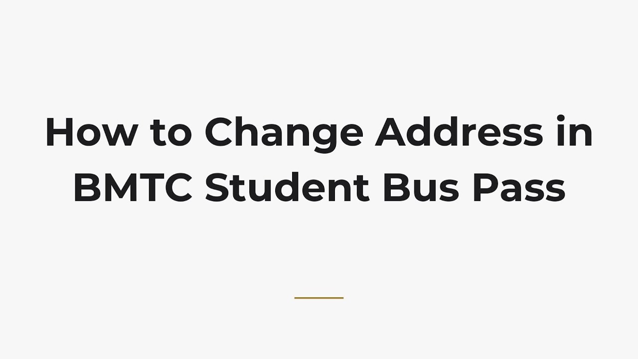 How to Change Address in BMTC Student Bus Pass - YouTube