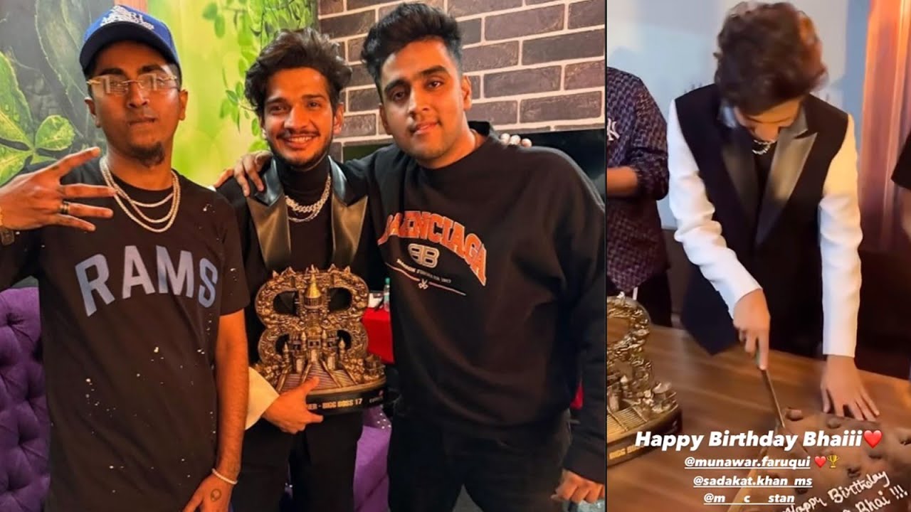 Bigg Boss 17 Winner Munawar Faruqui Cut His Birthday Cake With BB 16 ...