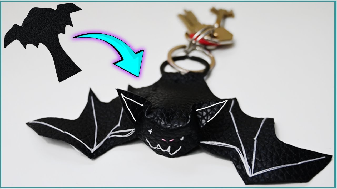 DIY Leather Bat Keychain (Free Template!) - YouTube