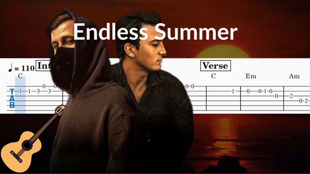 Endless Summer (Alan Walker & Zak Abel) - Guitar Solo Tab Easy - YouTube