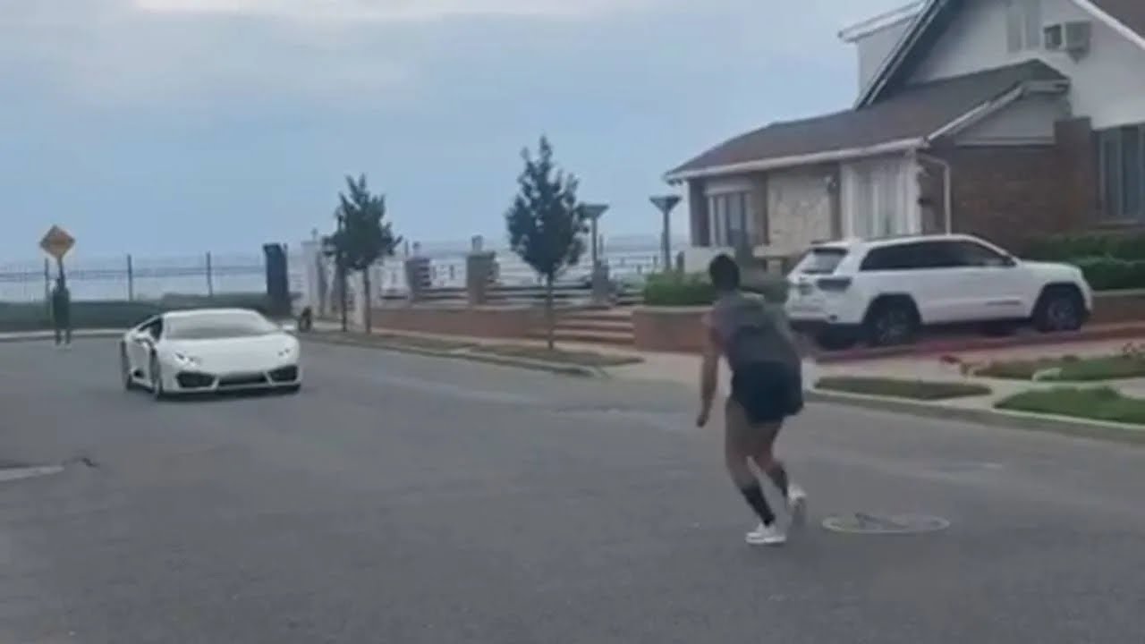 Jumping over a Lamborghini Aventador (dont try this at home) - YouTube