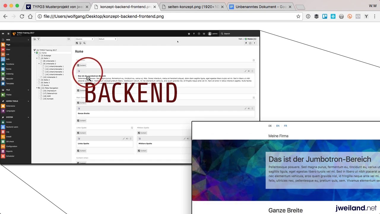 TYPO3 Version 8.7 für Redakteure - Teil 01 Einleitung, Konzepte und ...
