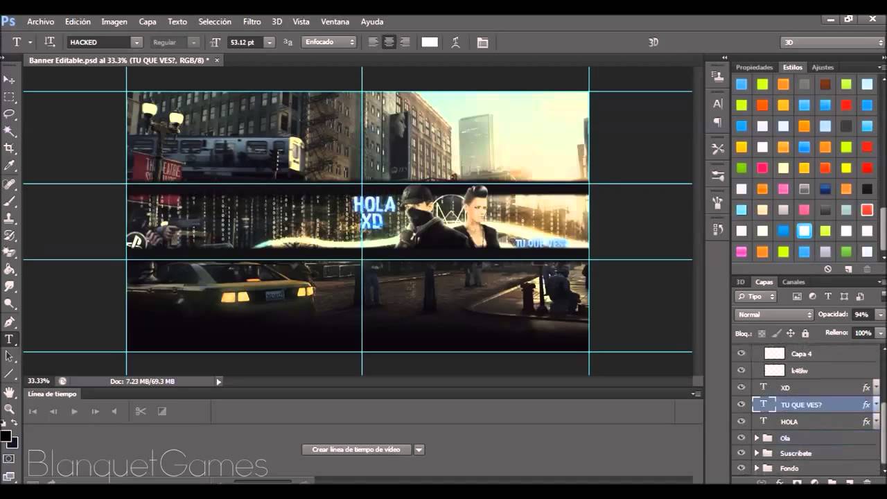 Watch Dogs Banner Template PSD With Tutorial - YouTube