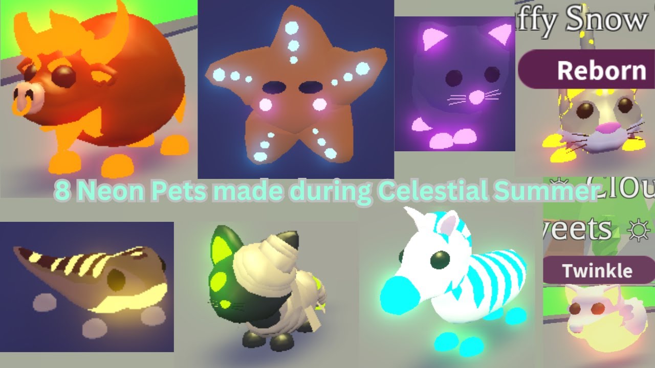 The 8 Neon Pets I made during Celestial Summer - YouTube