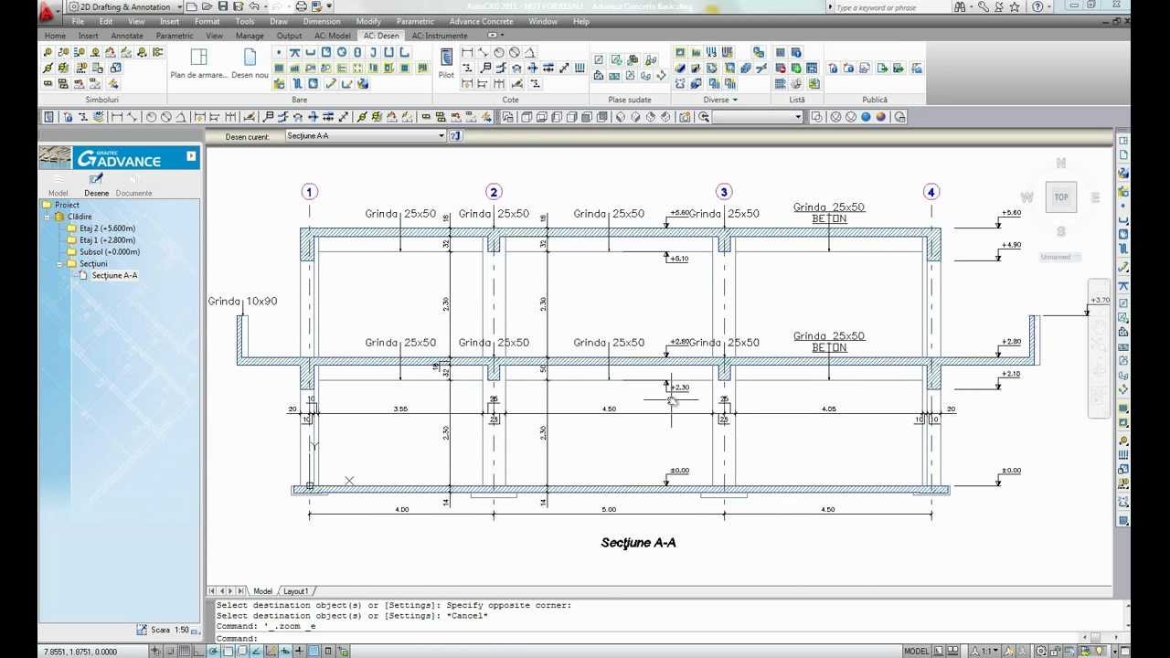 Advance Concrete Basic Lectia 3 Sectiunea Transversala Youtube