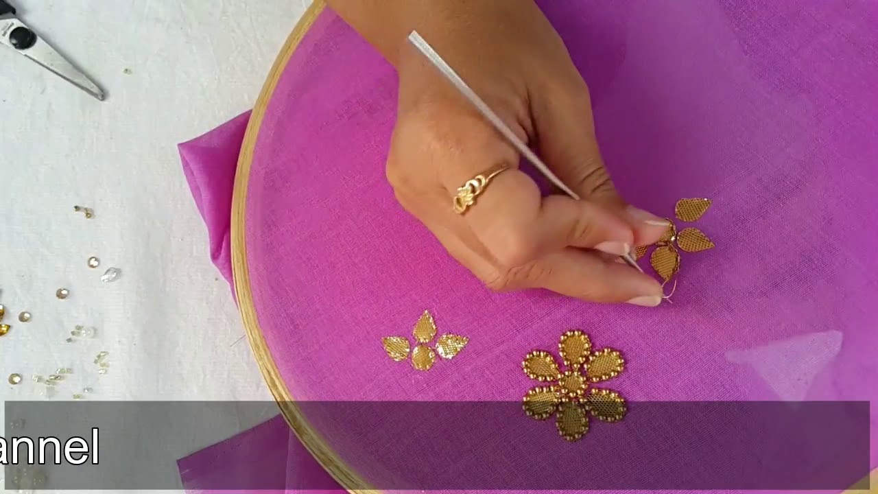 hand embroidary : 5 types of gota patti flowers designs using beads and ...