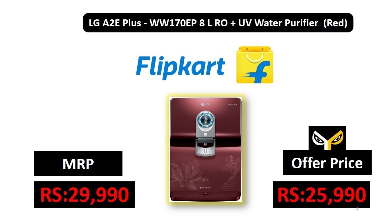 LG A2E Plus - WW170EP 8 L RO + UV Water Purifier (Red) - YouTube